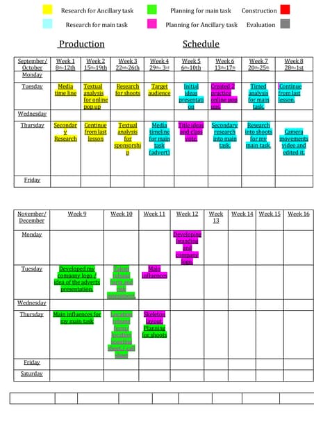 Production Schedule | DOC