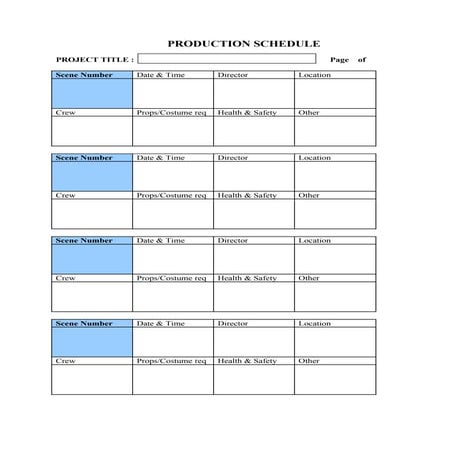Production schedule | PDF