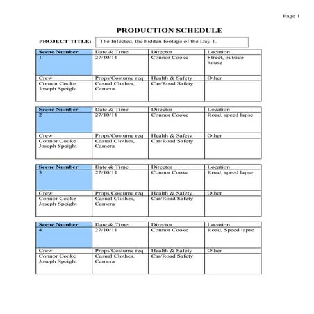 Production schedule | PDF