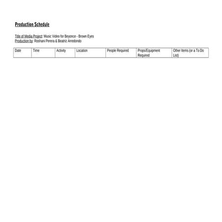 Production schedule (initial) | DOC
