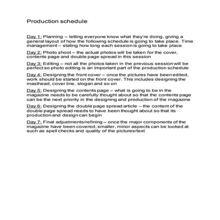 Production schedule | PPTX