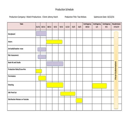 Production Schedule for our Music Video | DOCX | Video Production ...