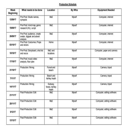 Call sheet shoot 1 | DOCX