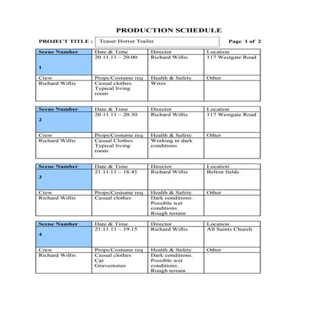 Production schedule 1 | DOC