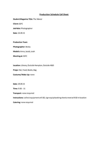 Production schedule for grm | PDF