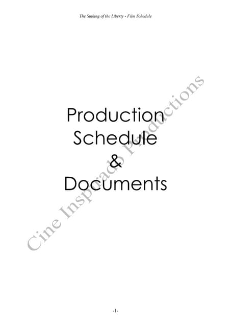 Production schedule final draft | DOCX