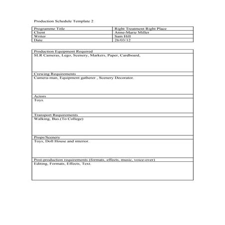 Production schedule template_2 | PDF