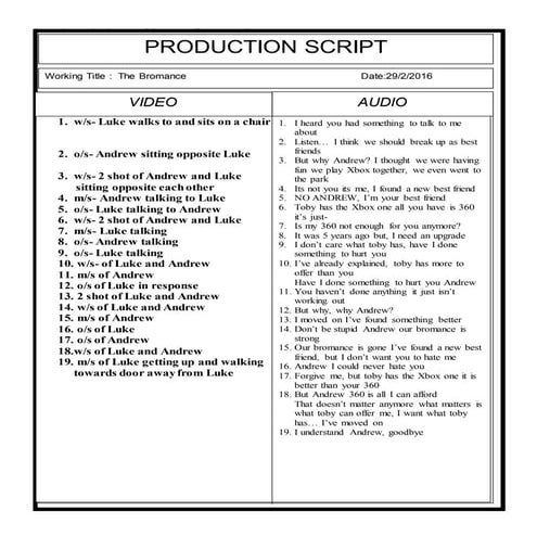 Production script