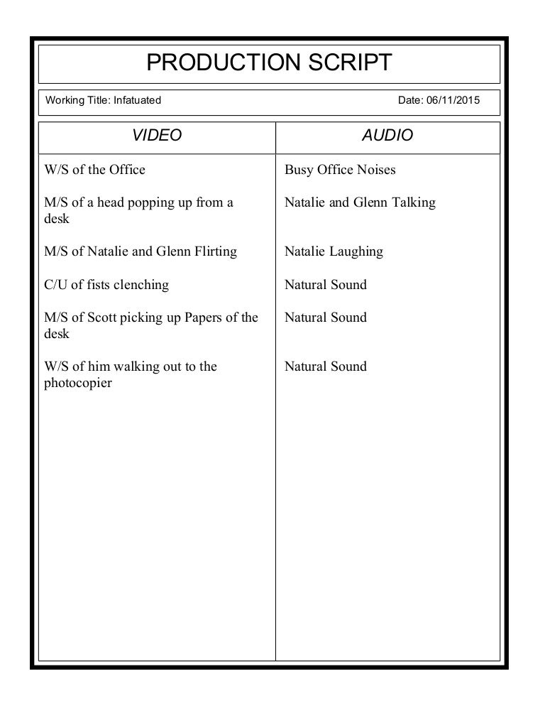 Production script scene 1.