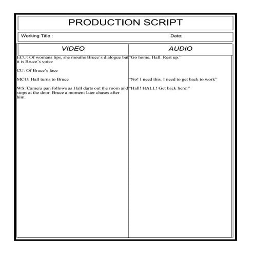 Production script (8) | DOC