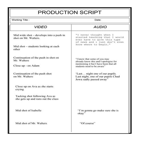 Production script page 2 | DOC