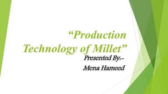 Millets | PPTX