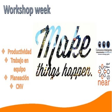 Presentación del Taller de productividad "Work smarter, nor harder" | PDF