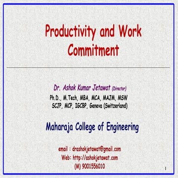 Productivity and Work Commitment | PPT
