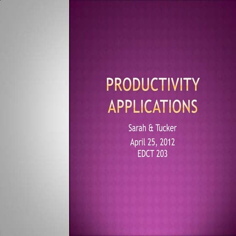 Productivity applications | PPTX