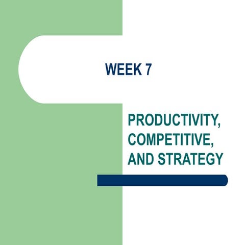 Productivity, competitive and strategy | PPT