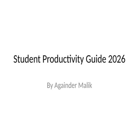 Student Productivity Guide 2026: Mastering Efficient Study Habits and ...