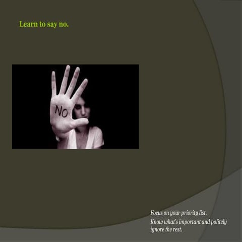Productivity learn to say no | PPTX