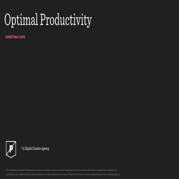 Tips for Optimal Productivity | PDF