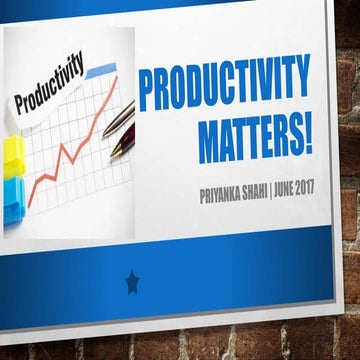 Productivity Matters! | PPT
