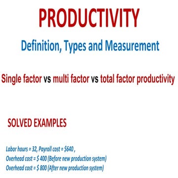 Productivity Measurement, Types with solved Examples.pptx