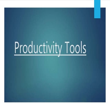 Productivity tools | PPTX