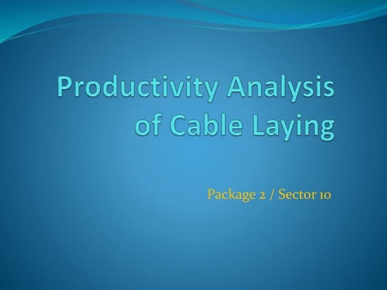 Cable Laying Project ELECTRICAL | PPT