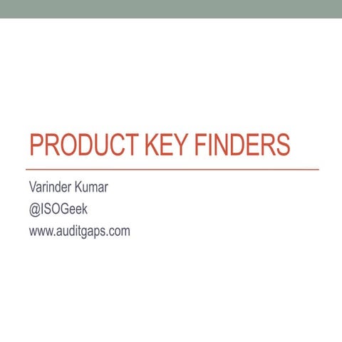 Product key finders | PPT