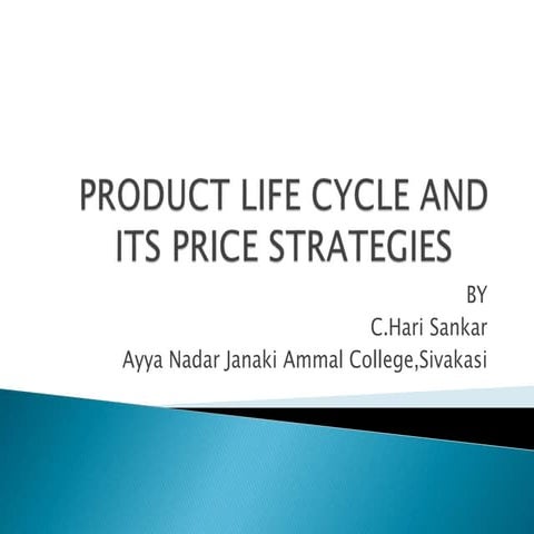 Product life cycle and its price strategies | PPTX