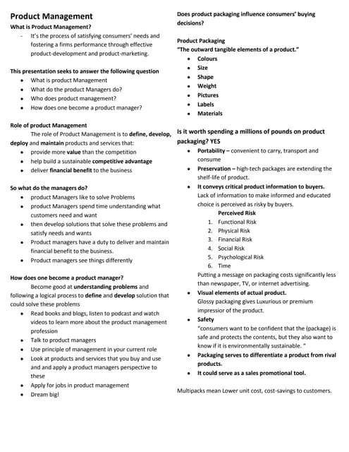 Product management : An Introduction | PPTX