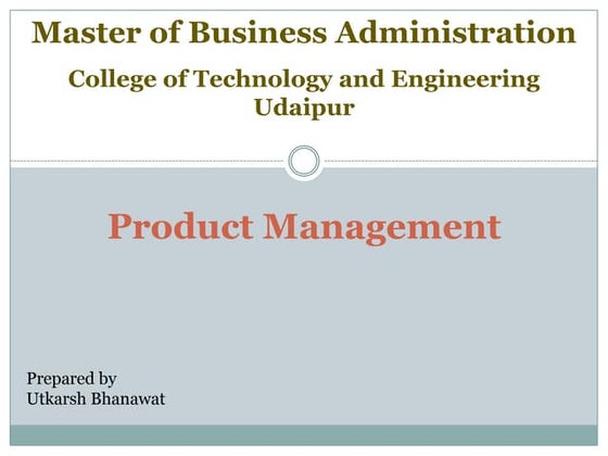Product management : An Introduction | PPTX