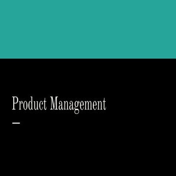 Product Management- Introduction, details | PPT