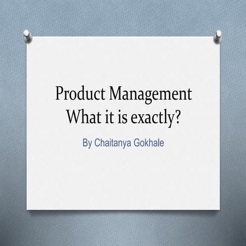 Product management essentials | PPT