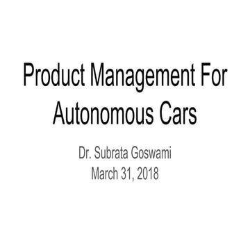 Product management for autonomous cars | PPT