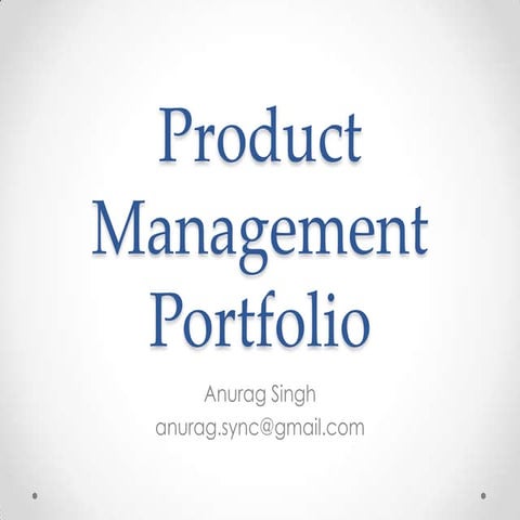 Product Management Portfolio | PPTX