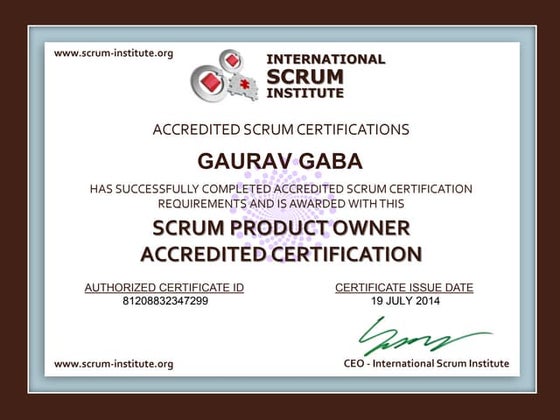 Scrum Product Owner Cert. | PDF