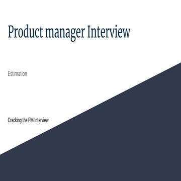 Product manager interview estimation | PDF | Search | Internet