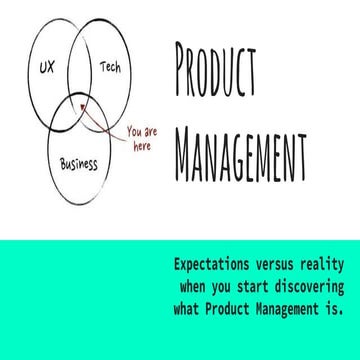 Product manegement - expectations versus reality | PPT