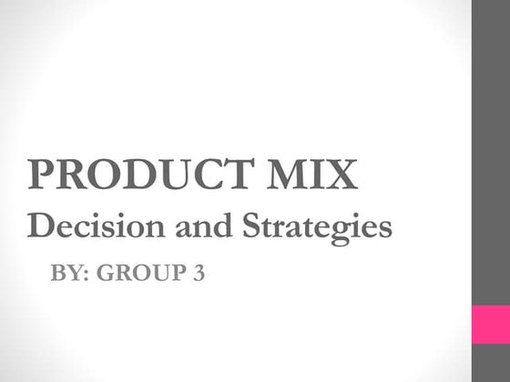 product mix and product lines | PPTX