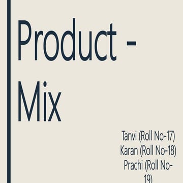 Product mix | PPT