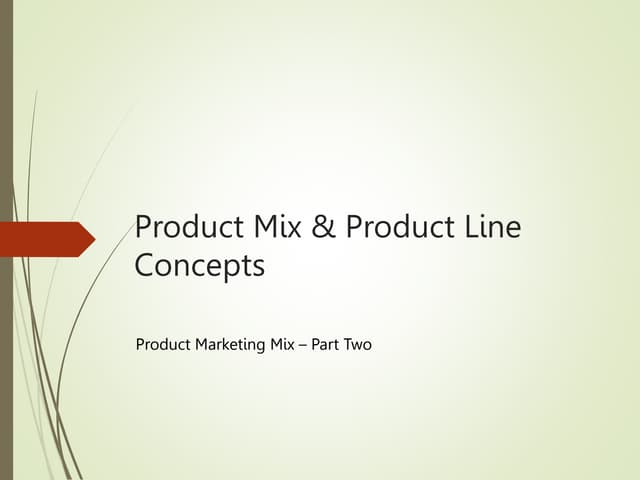 product mix and product lines | PPTX