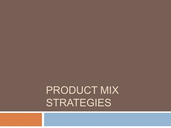 product mix and product lines | PPTX