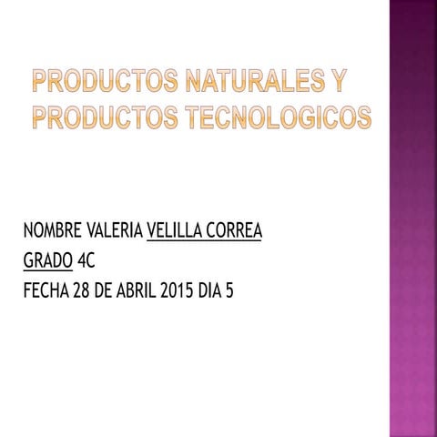 Productos naturales y tecnologicos | PPTX