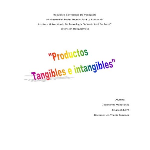 Productos tangibles e intangibles | DOCX