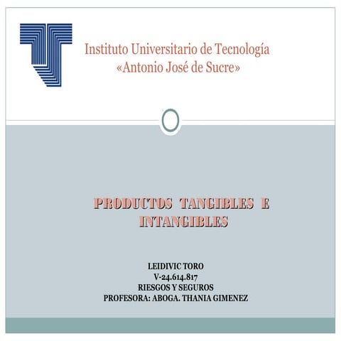Productos tangibles e intangibles | PPT