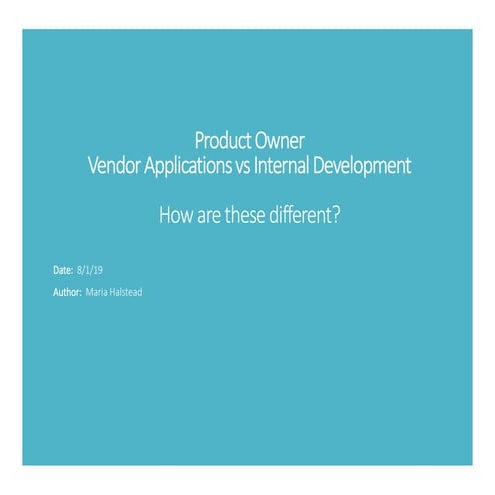 Product Owner - Vendor vs Internal Dev | PDF