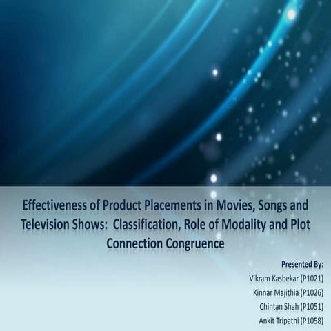 Product palcement in movies, tv shows, songs | PPTX