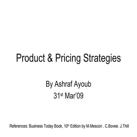 Product & Pricing Strategies | PPT