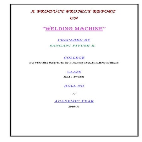 Product project report | DOC