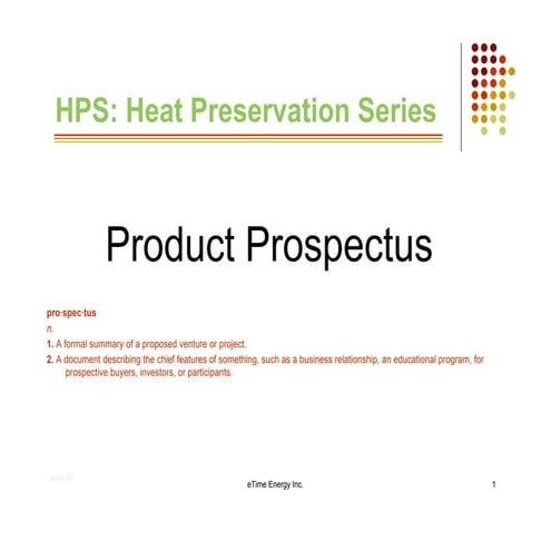 HPS Product Prospectus: A NextGen nanotech liquid window coating ...